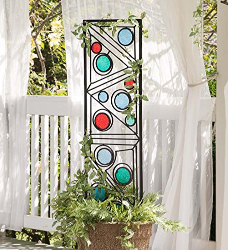 Outdoor Decorative Colorful Geometric Iron Metal and Glass Garden ...
