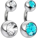 Amazon.com: playful piercings Swarovski Crystal Ferido Sparkling Clear ...