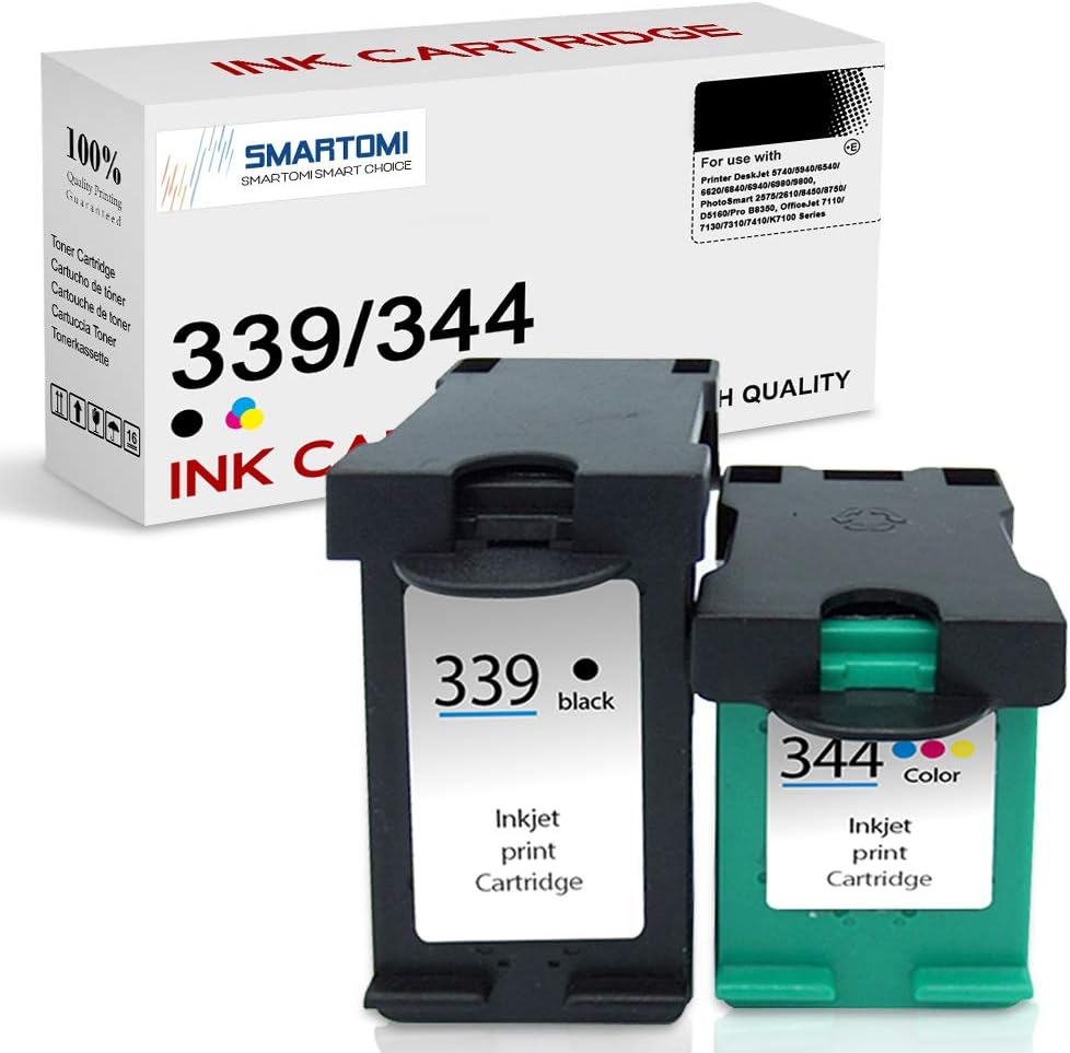SMARTOMI 2er-Pack 339 344 Tintenpatronen remanufactured für HP 339 344 ...