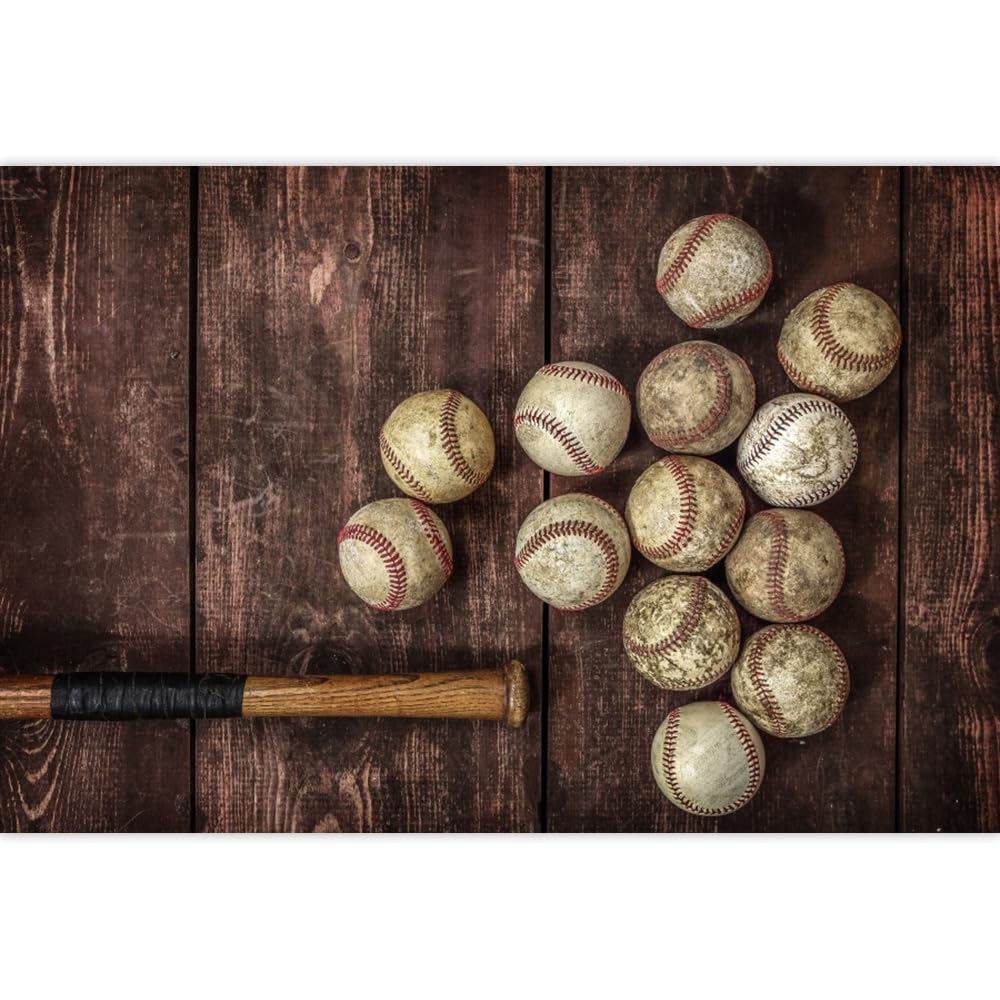 Laeacco 7x5ft Baseball Ball On Wooden Board Background Dirt Hardball ...