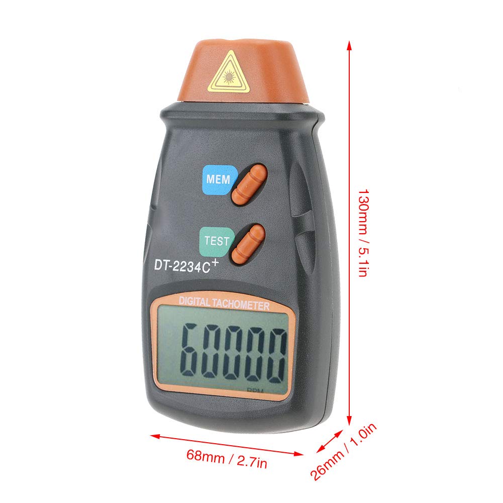 Digital Tachometer 2.5RPM Tachometer Tachometer 99.999RPM Transparent ...
