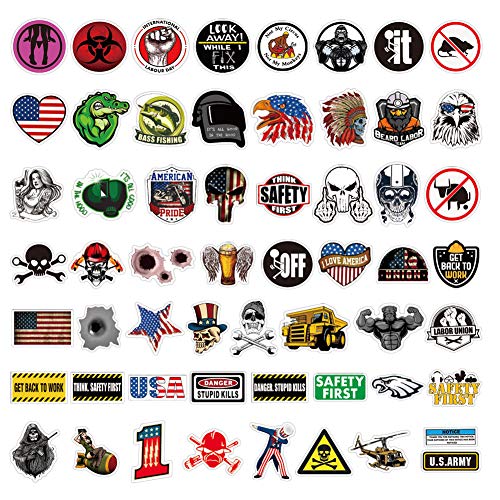 Hard Hat Stickers Pack, 100Pcs Waterproof Vinyl Sticker for Helmet ...