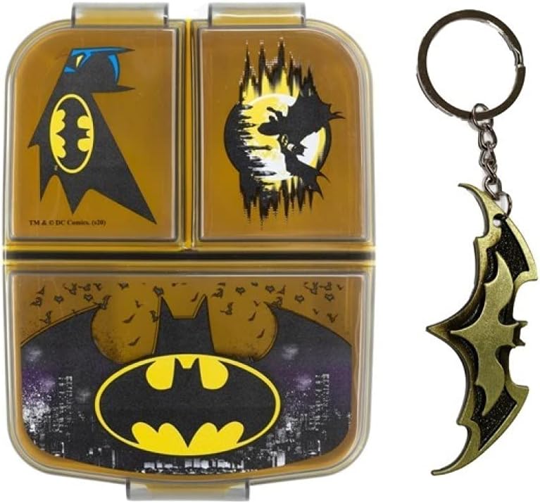 Batman Sandwich Lunch Snack Box Multi Compartment Kids Children School ...