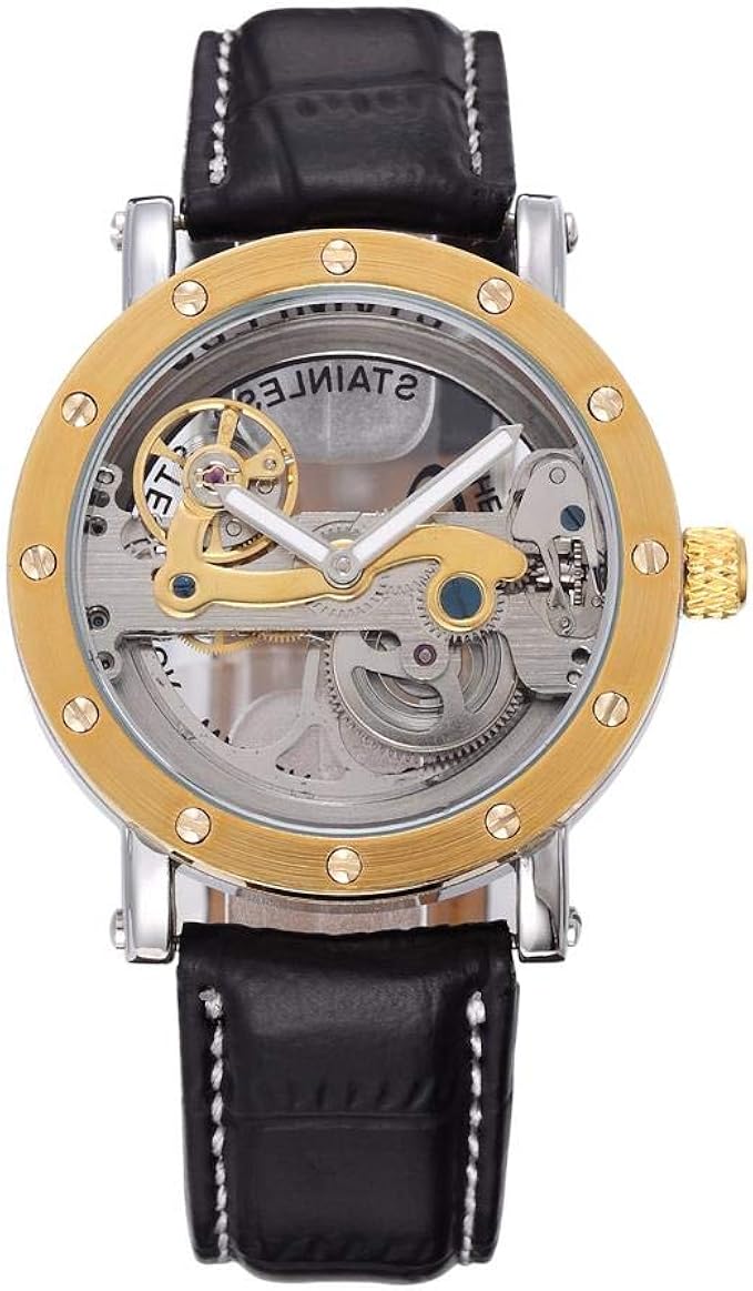 Men's Watches,Automatic Mechanical Watch Double-Sided Hollow Steel Tide ...