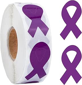 Amazon.com: WANDIC Purple Ribbon Sticker, 500 Pcs Purple Ribbon ...