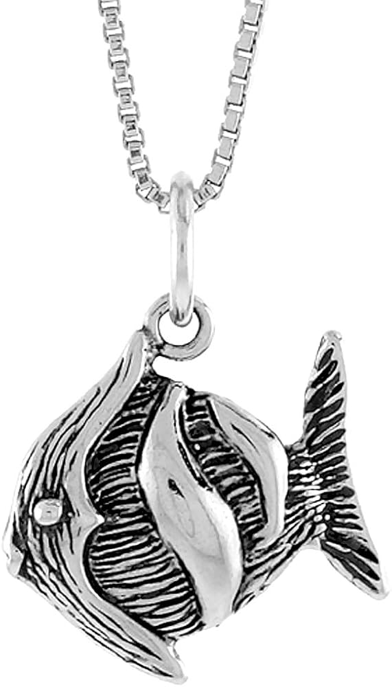 Amazon.com: Sterling Silver Fish Pendant, 1/2 inch Tall: Jewelry