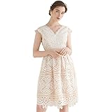 Chicwish Women's Wildflower Pattern Full Crochet Short Sleeves Flare ...