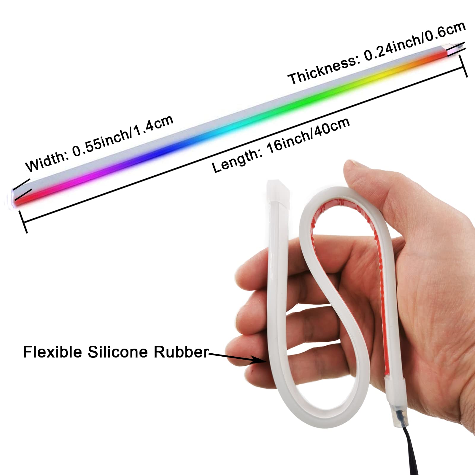 Mua airgoo NEON Addressable RGB PC LED Strip, 1x16inch 30 LEDs Diffused ...