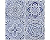 Amazon.com: 4 Mandala tiles - blue (30cm each) Blue&White: Handmade