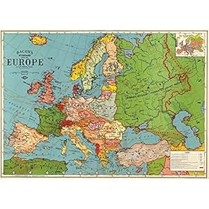 Amazon.com: Cavallini & Co. Europe Map Decorative Decoupage Poster ...