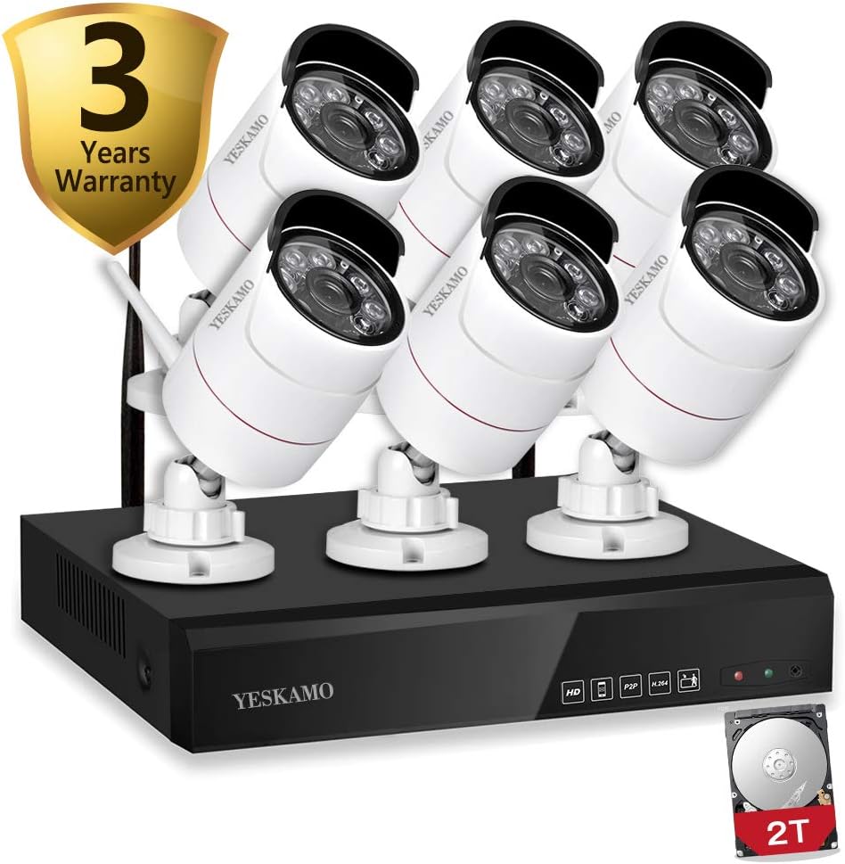 YESKAMO CCTV Camera Security Systems 1080P HD Wireless: Amazon.co.uk ...