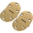 2pcs Brass Butler Tray Hinge Set, 2-1/2"x1-1/2" Round Hinge with Screws ...