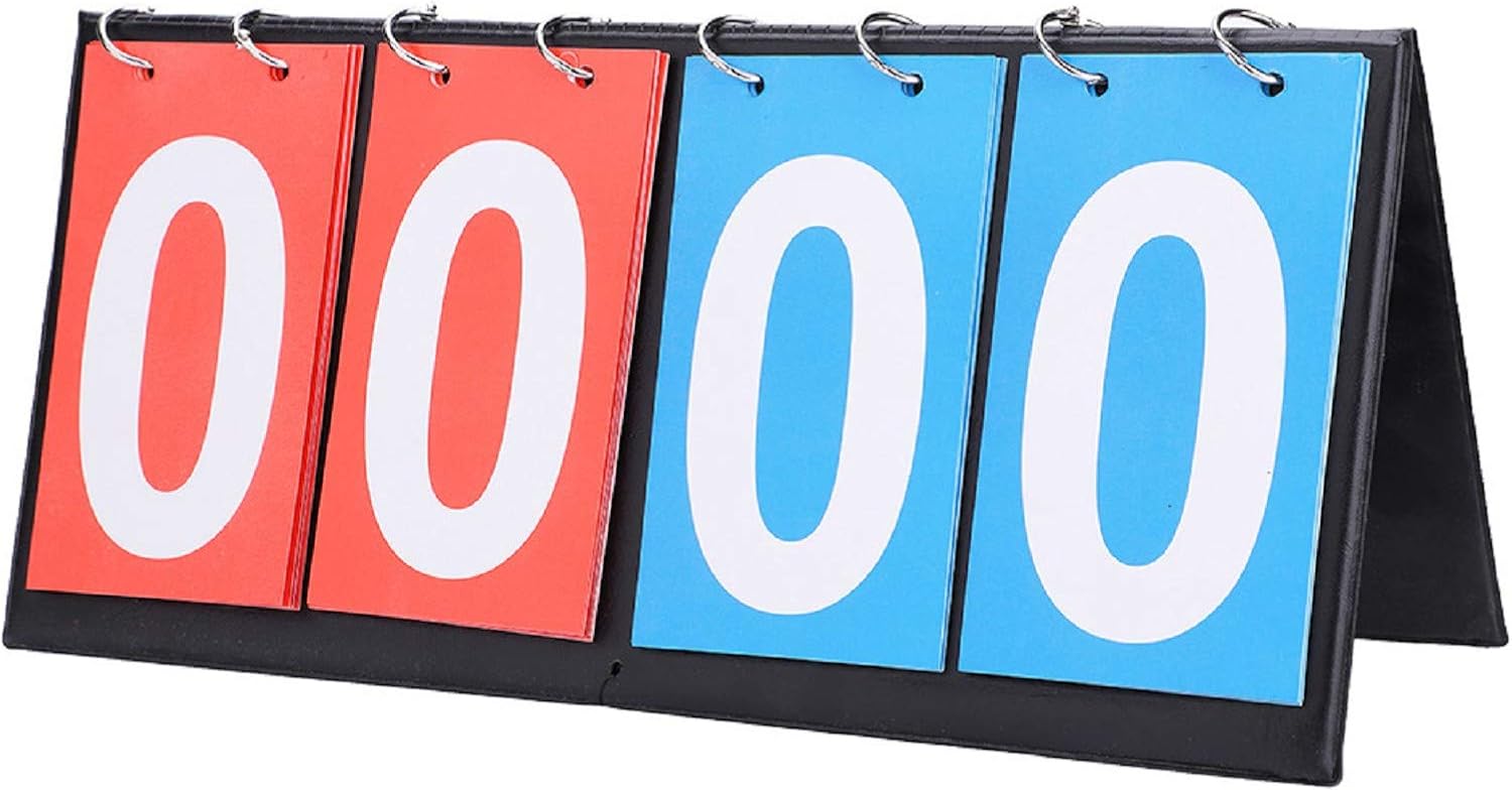 Wallfire Sports Scoreboard, Portable 4 Digits Waterproof Tabletop Flip ...