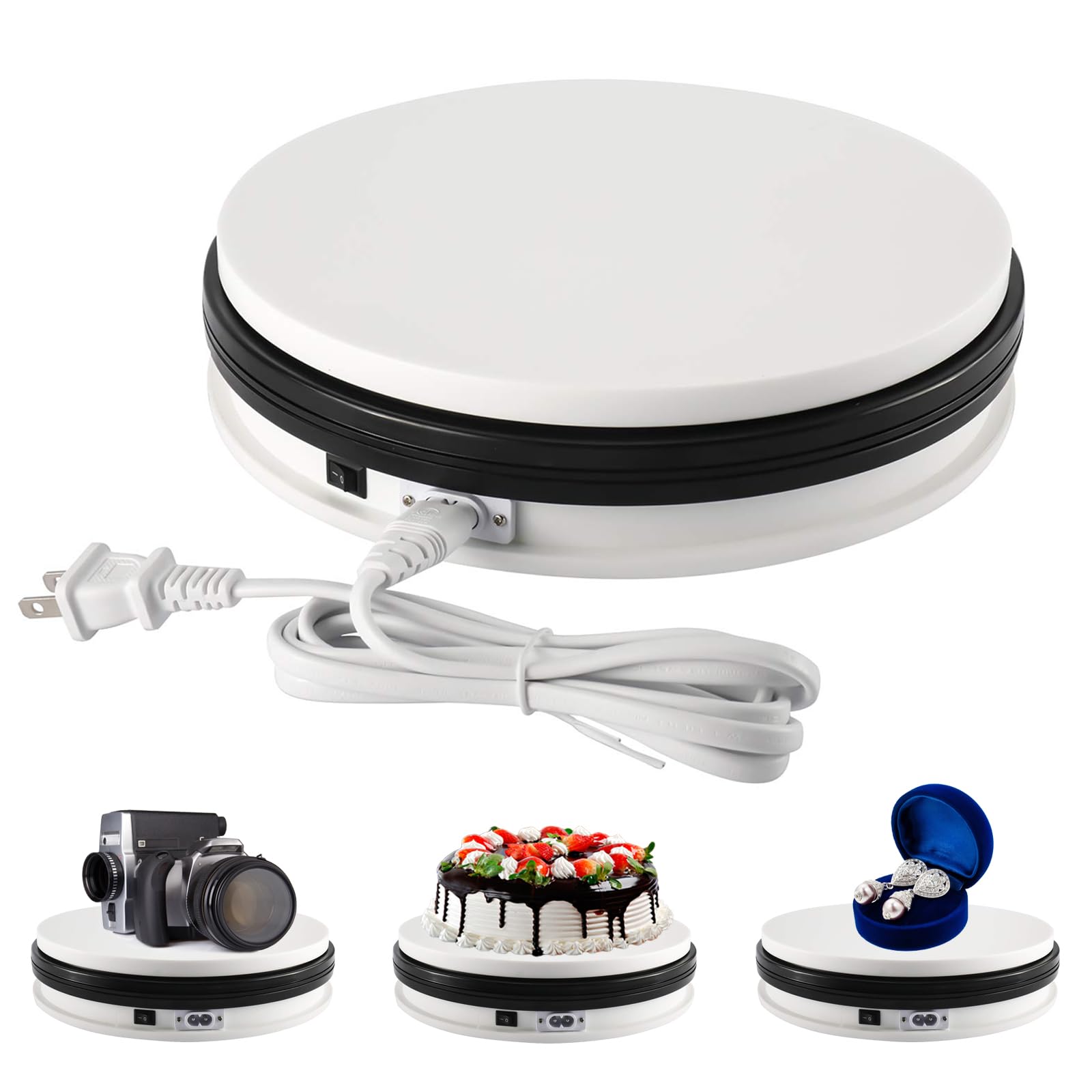 Homend 110V Electric Motorized Rotating Turntable Display Stand, 10inch ...