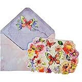 Amazon.com : Punch Studio Set of 12 Boxed Blank Note Cards ~ Pink ...