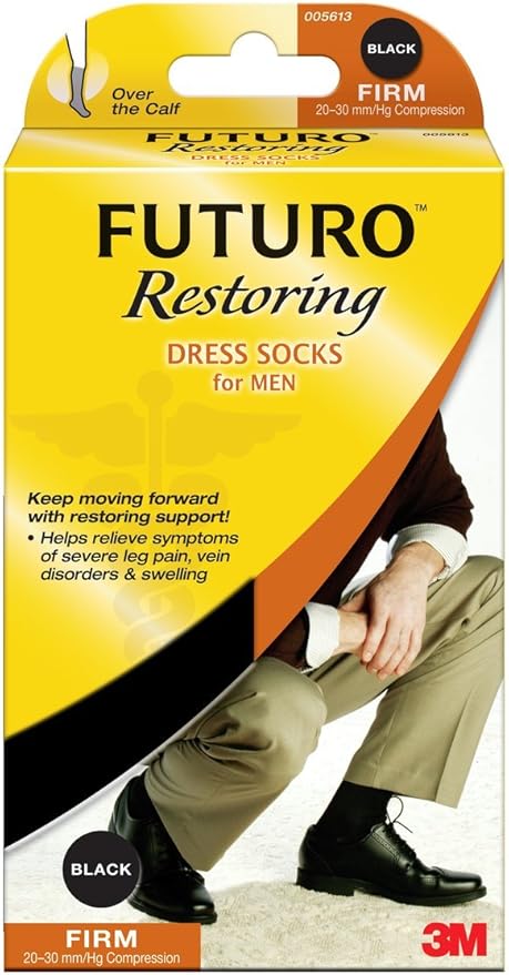 Amazon.com: FUTURO Lifestyle Compression Dress Socks For Men Firm Large ...
