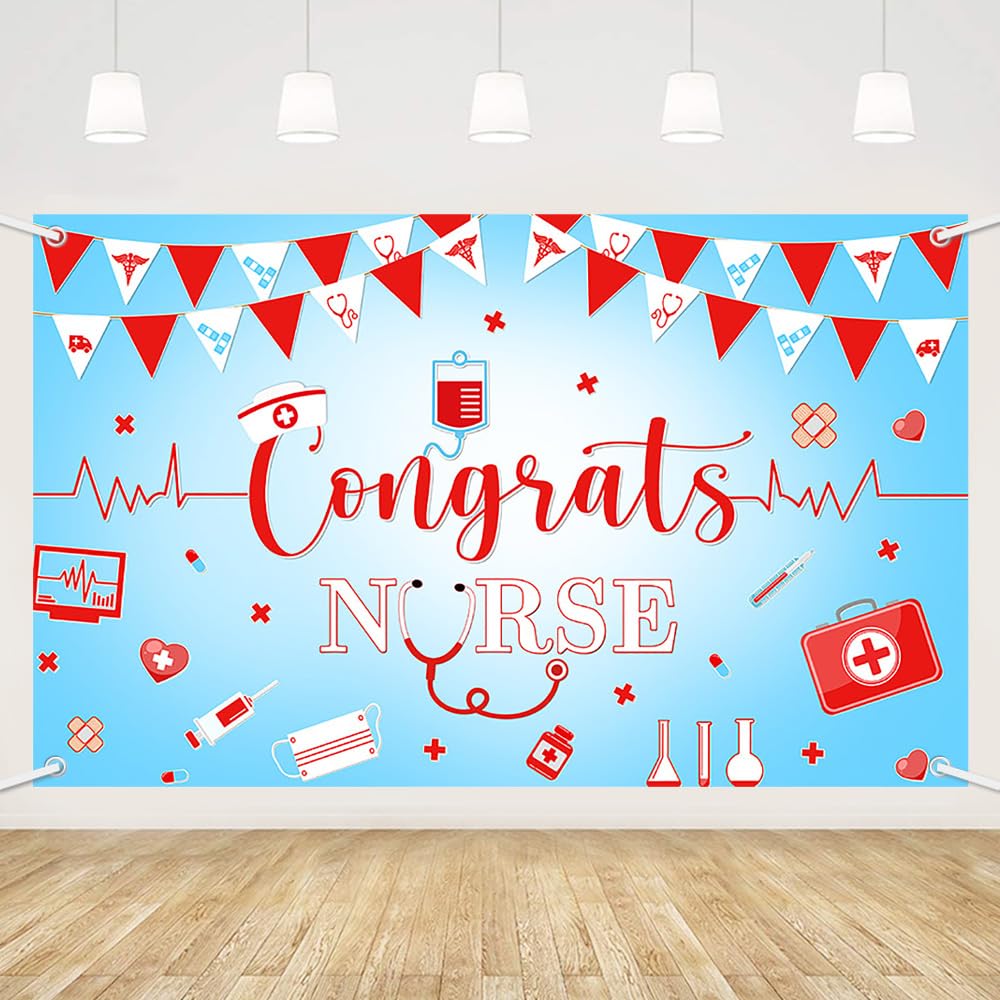 MEHOFOND Congrats Nurse Banner RN Graduation Party Decorations Nurse ...