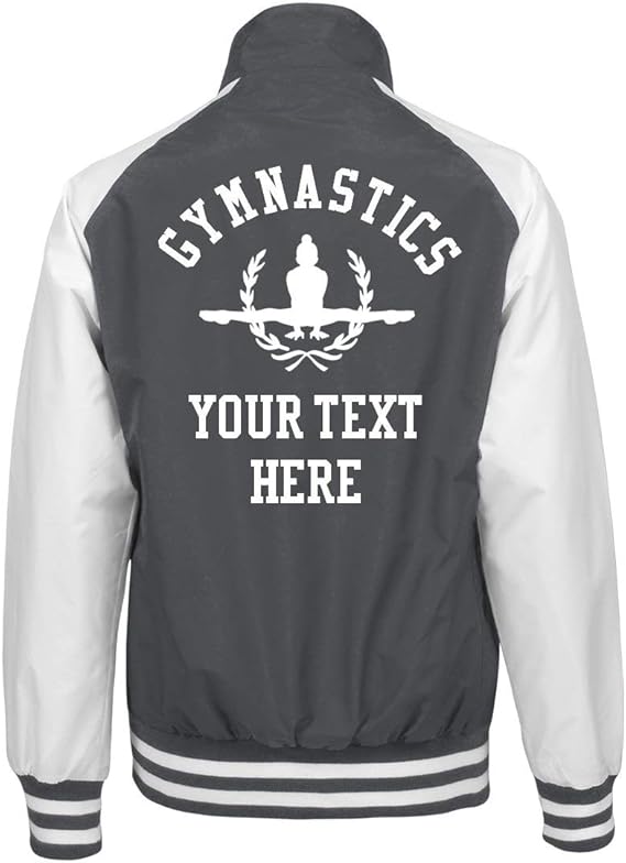Amazon.com: Gymnastics Custom Text Outfit: Ladies Championship Bomber ...