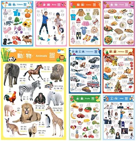 Learn Chinese for Kids Poster Set. Montessori-Inspired. Bilingual with ...