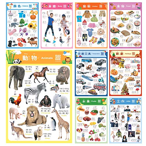 Learn Chinese for Kids Poster Set. Montessori-Inspired. Bilingual with ...