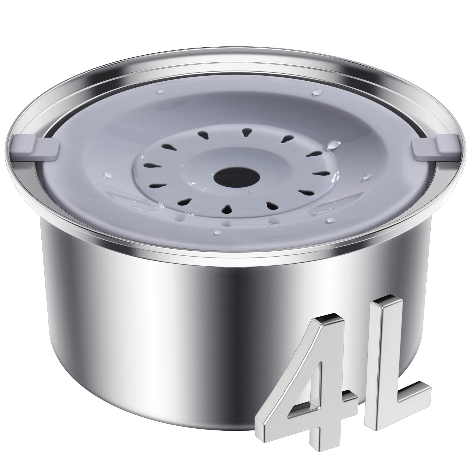 Smartoo 4L/136oz No Spill Dog Water Bowl - Upgraded Dog Slow Water Bowl ...