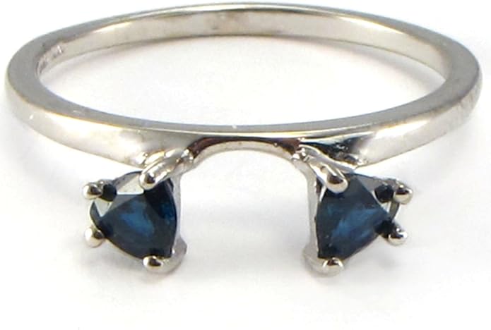 Amazon.com: Trillion Sapphire Ring Wrap Guard Enhancer white gold: Jewelry