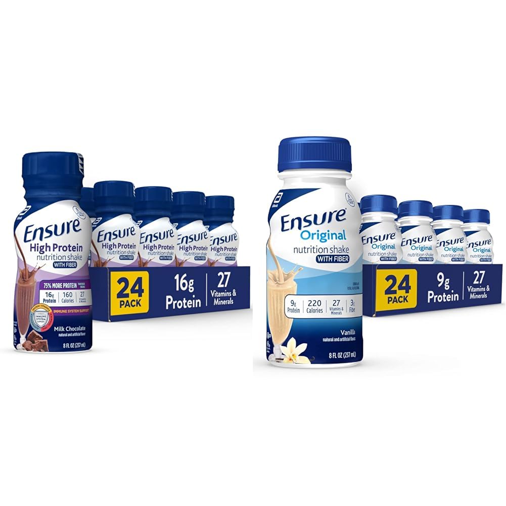 Mua High Protein Nutritional Shake With Fiber & Ensure Original Vanilla Liquid Nutrition Shake ...