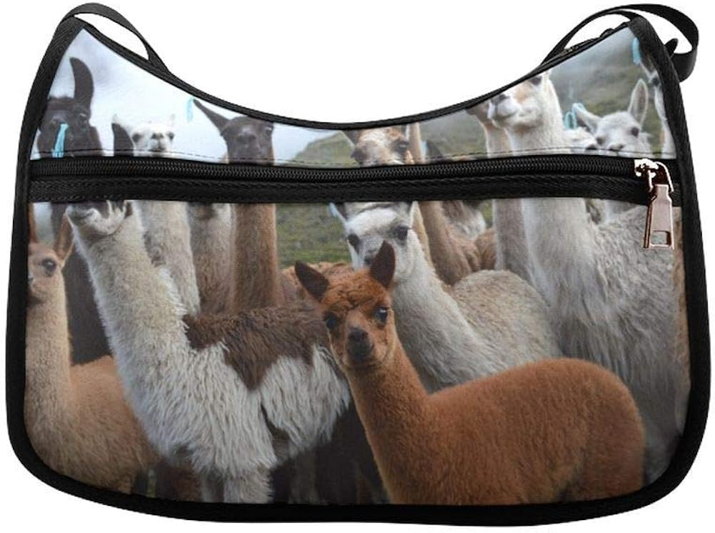 Amazon.com: Colorful Group Pack Of Alpacas Messenger Bag Crossbody Bag ...