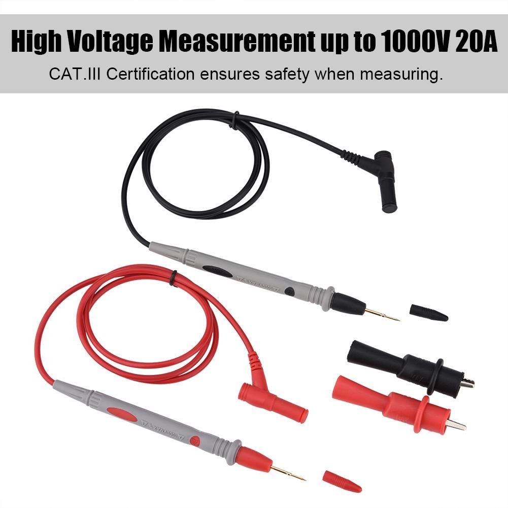 2 Pcs Multimeter Probe Probe Multimeter Test Leads Kit 1000V 20A Gold ...