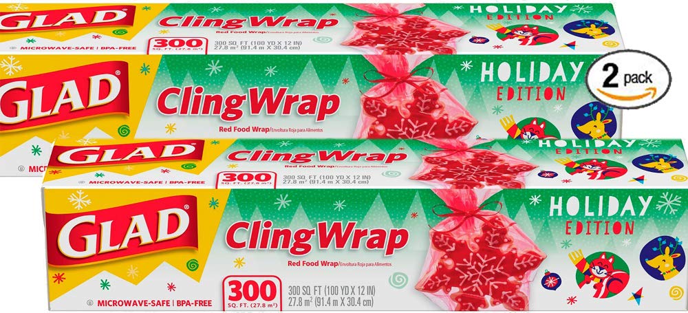 Amazon.com: Glad Holiday Cling Wrap Plastic Wrap - Green - 200sq ft ...