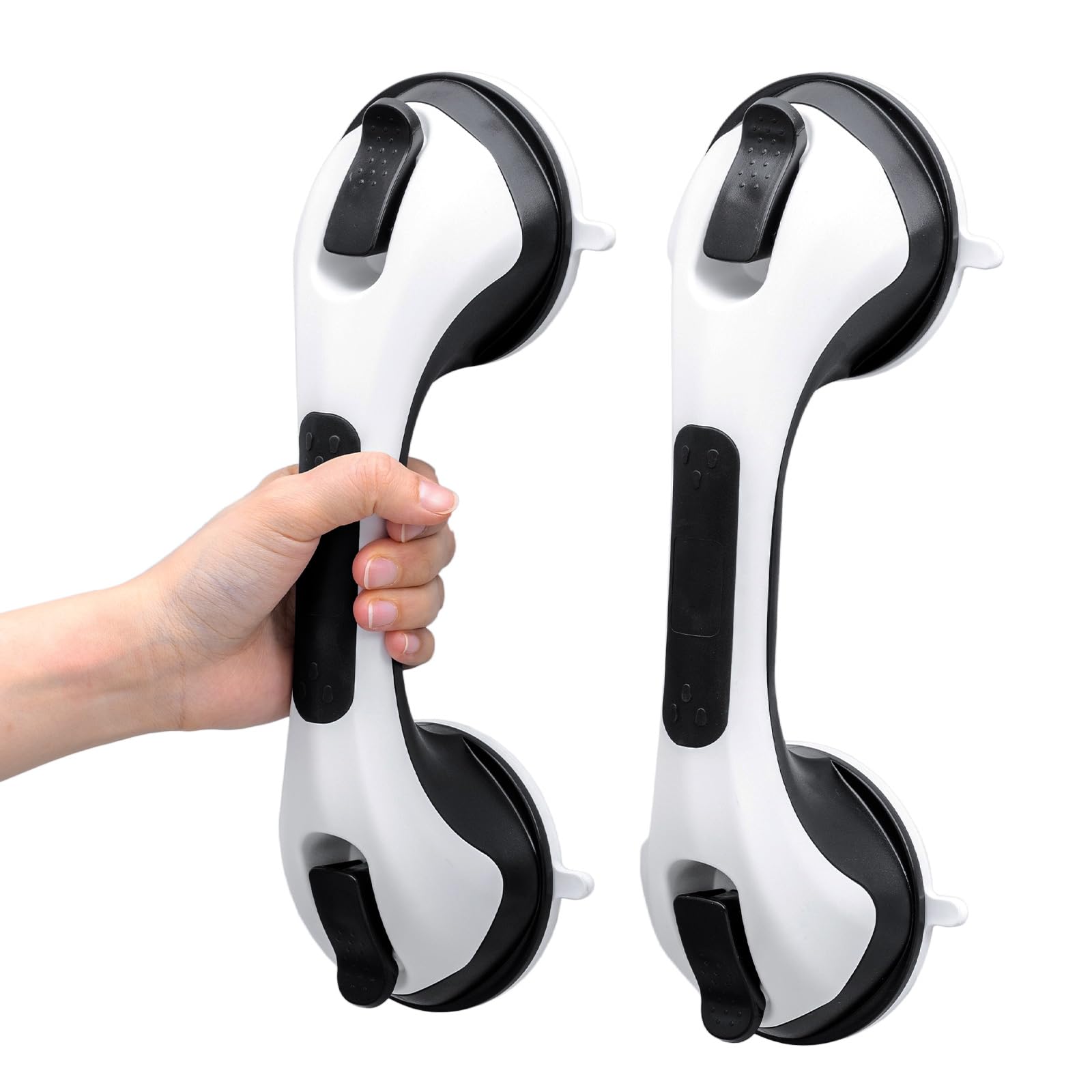 TAILI Shower Handles for Elderly Suction, 2 Pack 12 Inch Shower Grab ...
