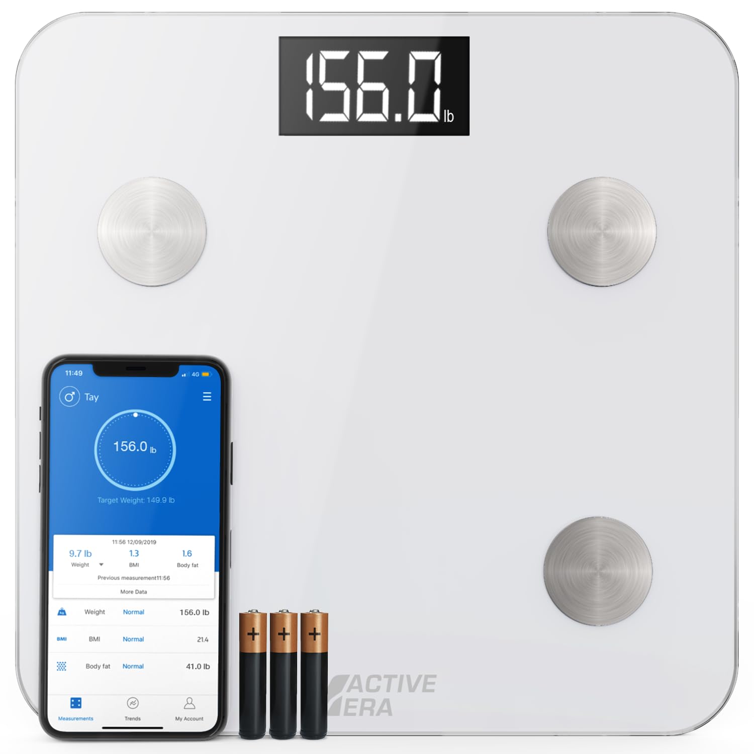 Active Era Digital Bathroom Bluetooth Scales Weight and Body Fat - Fit ...