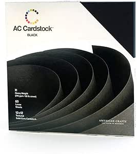 Amazon.com: 12 x 12-inch Black AC Cardstock Pack by American Crafts ...