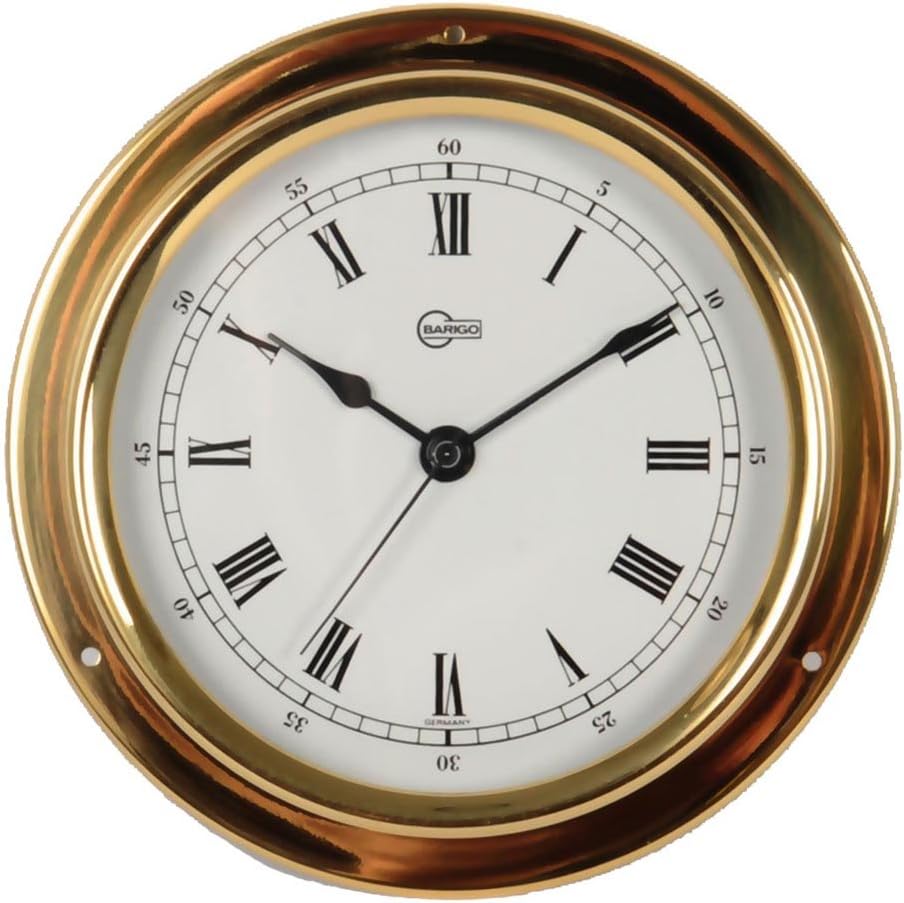 Barigo Regatta Ships Clock Brass 120mm: Amazon.co.uk: Kitchen & Home