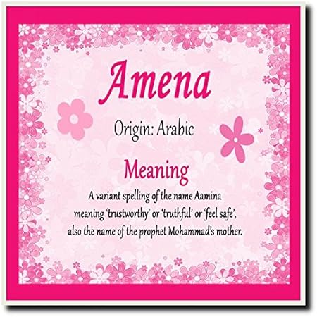 Amena Personalised Name Meaning Coaster: Amazon.co.uk: Office Products