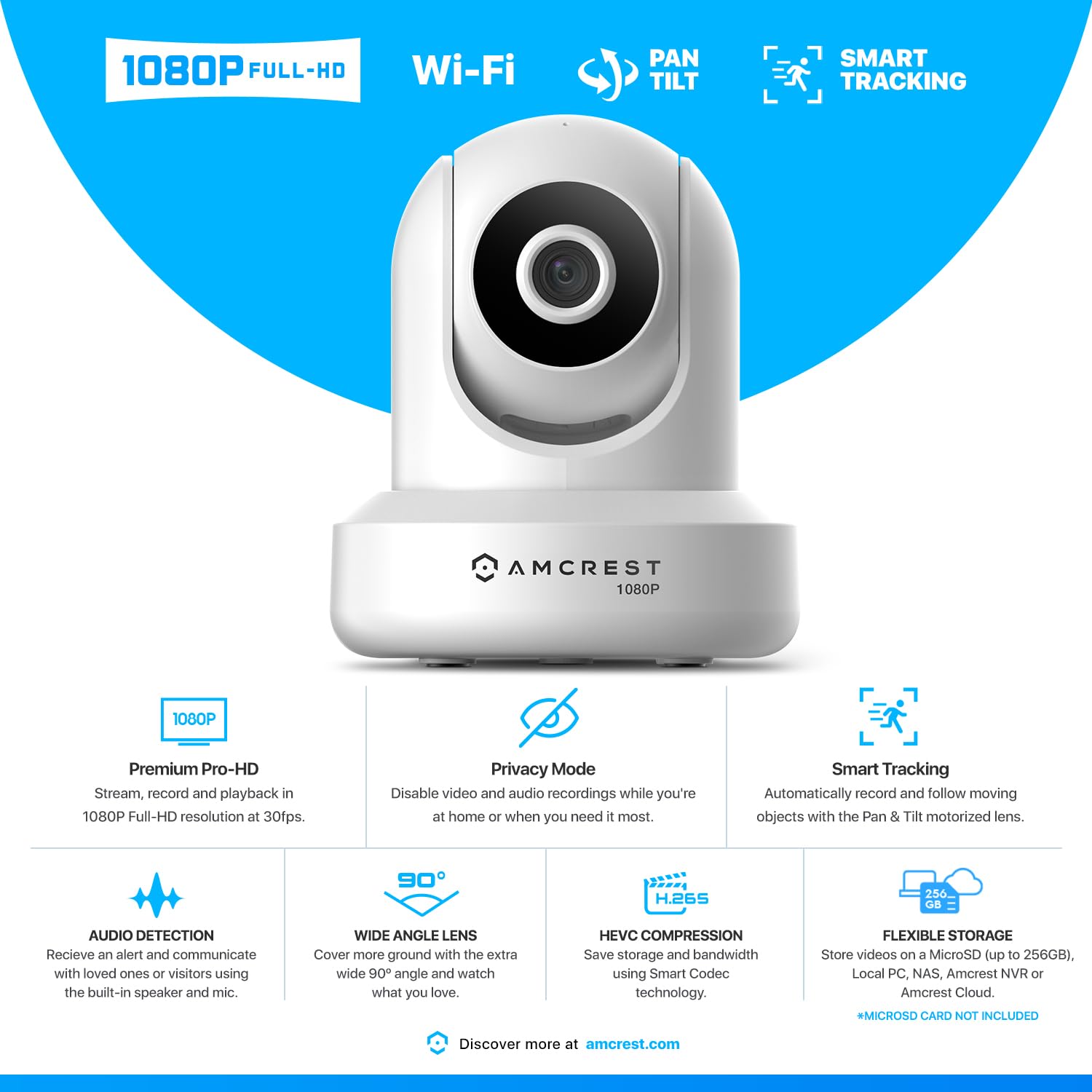 Mua Amcrest 1080P WiFi Security Camera 2MP Indoor Pan/Tilt Wireless IP ...