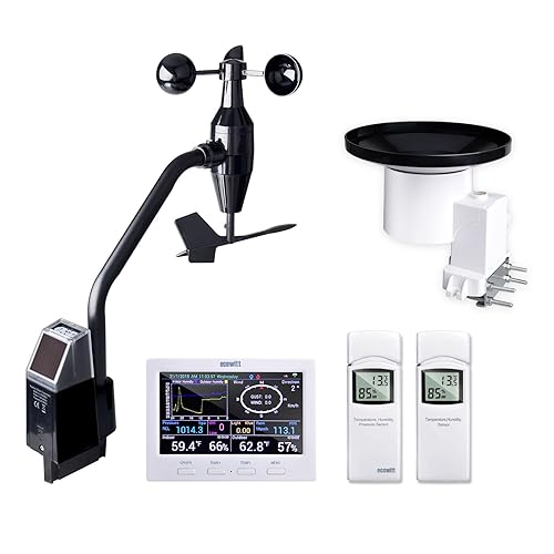 ECOWITT HP3501 TFT Wi-Fi Weather Station with Solar Powered Wireless ...