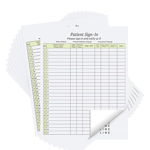 125 Patient Sign in Sheets, HIPAA Compliant, 3 Part Carbonless Patient ...