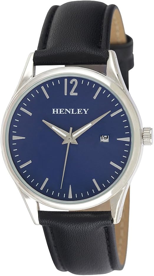 Henley Mens Analogue Classic Quartz Watch with PU Strap H02164.6 ...