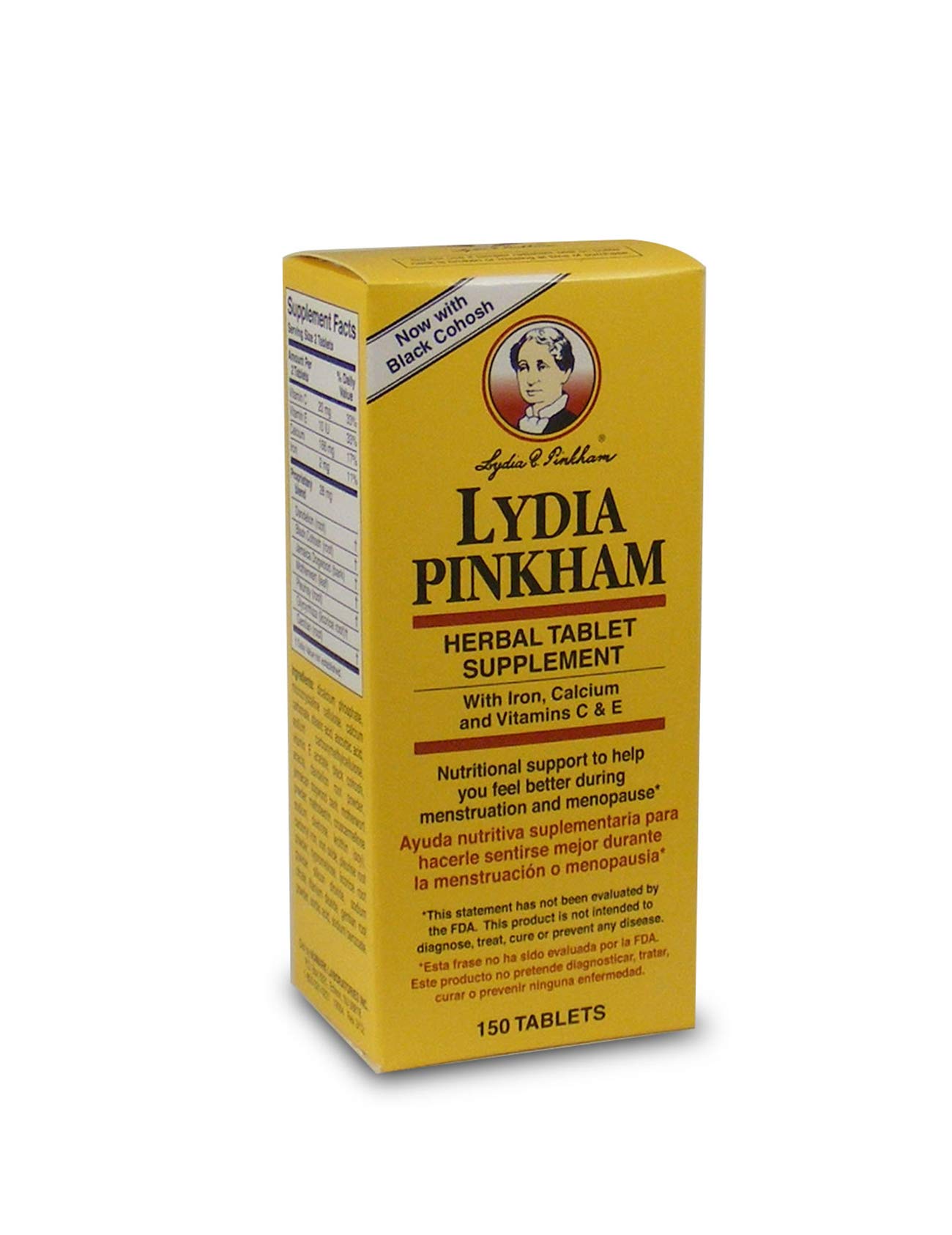 Lydia Pinkham Herbal Supplement Tablets for Menstruation and Menopause ...