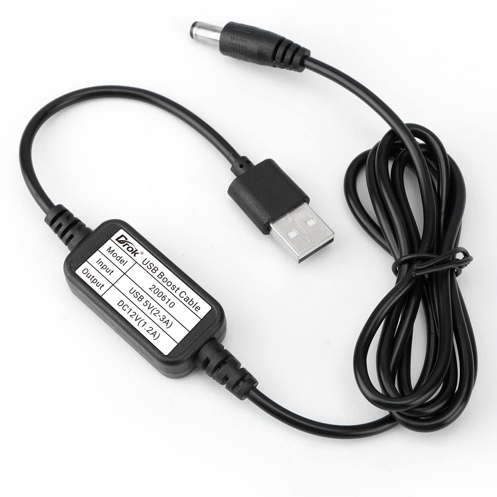 Mua DROK USB to 12v, 5v to 12v USB Boost Converter, USB Cable DC 5v ...