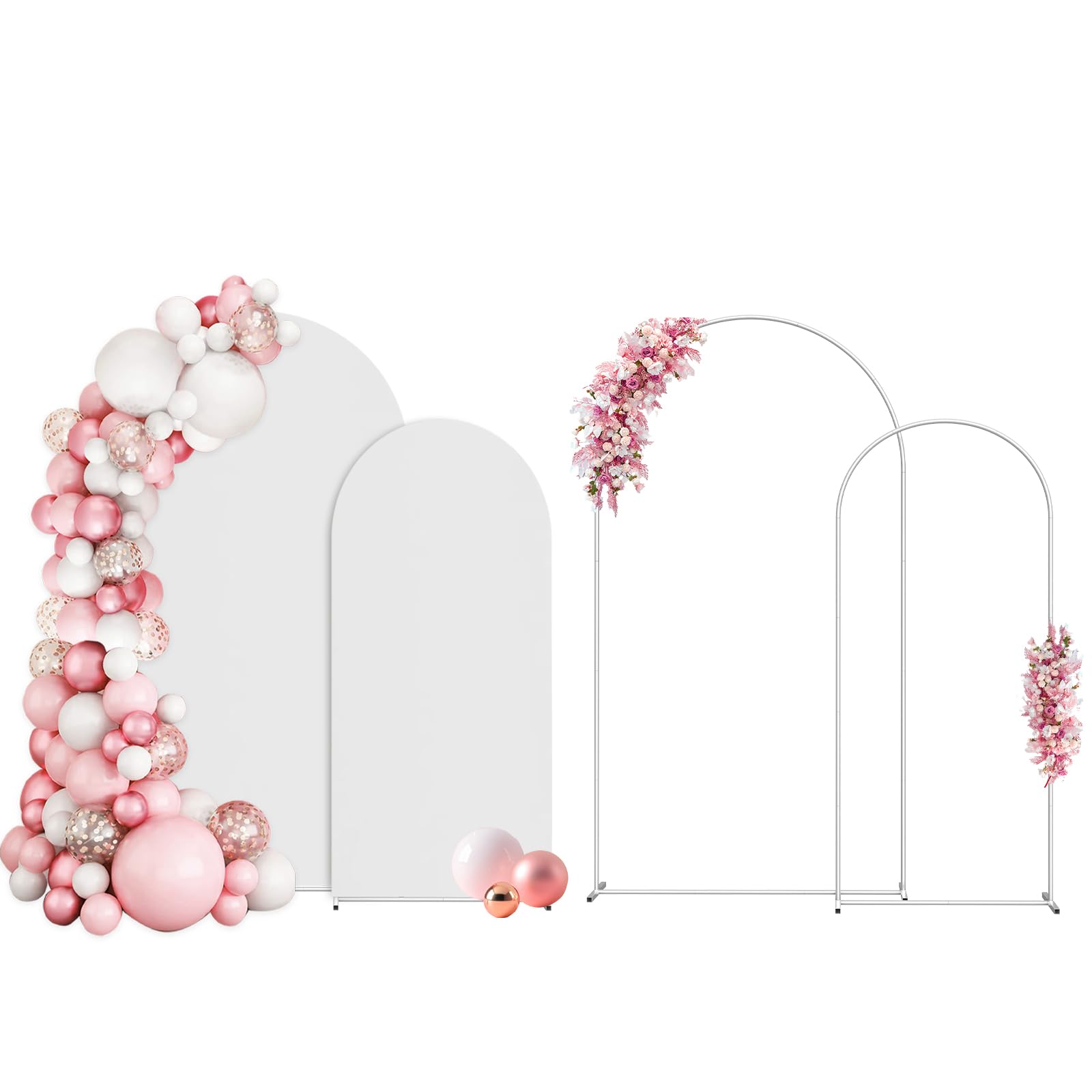Arch Backdrop Stand and Cover Set(7.3FT,6FT),Metal Balloon Arch Stand ...