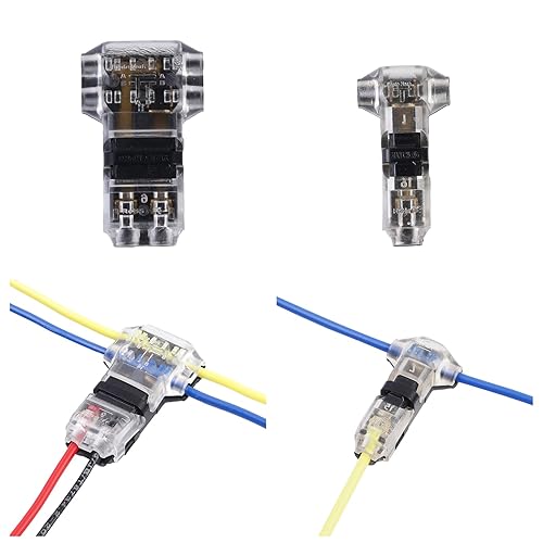 Brightfour T Tap Wire Connectors for 16-20 AWG Wires, No Stripping 3 ...