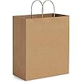 Amazon.com: BagDream 10x6 3/4x12 50Pcs Brown Paper Bags with Handles ...