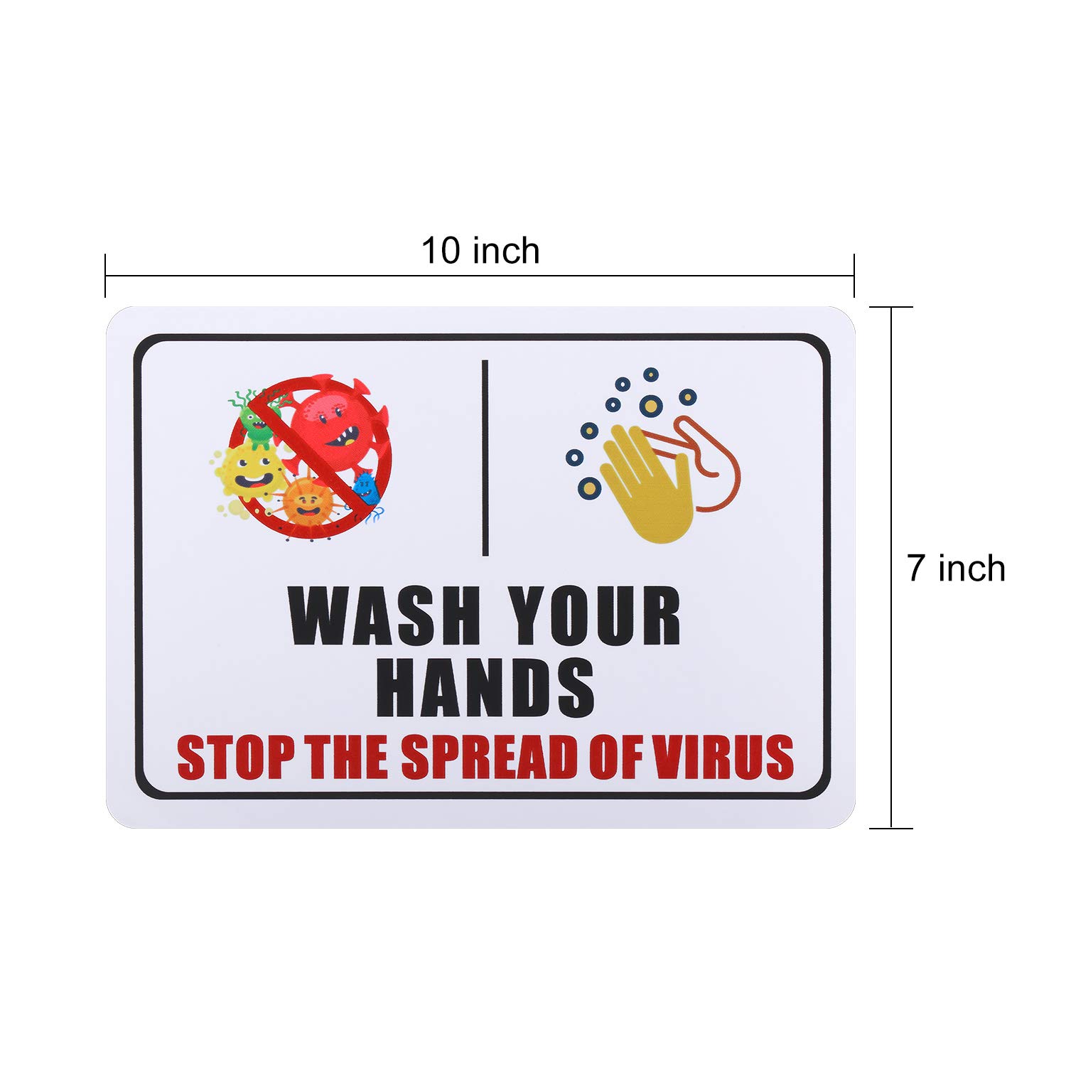 5 Pieces Wash Your Hands Sign Hand Washing Stickers 7 x 10 Inches Self ...