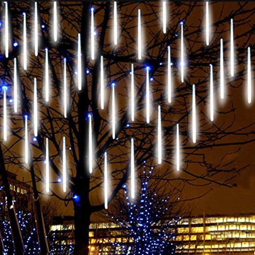 EAGWELL Meteor Shower Lights Outdoor, 20 inch 10 Tube 540 LEDs White ...