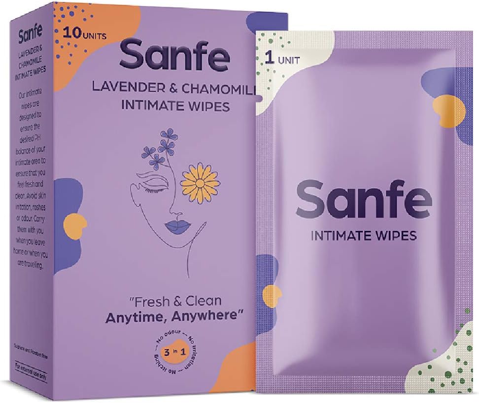 Sanfe Natural Intimate Wipes, 3 in 1 - No Odour, No Itching, No ...