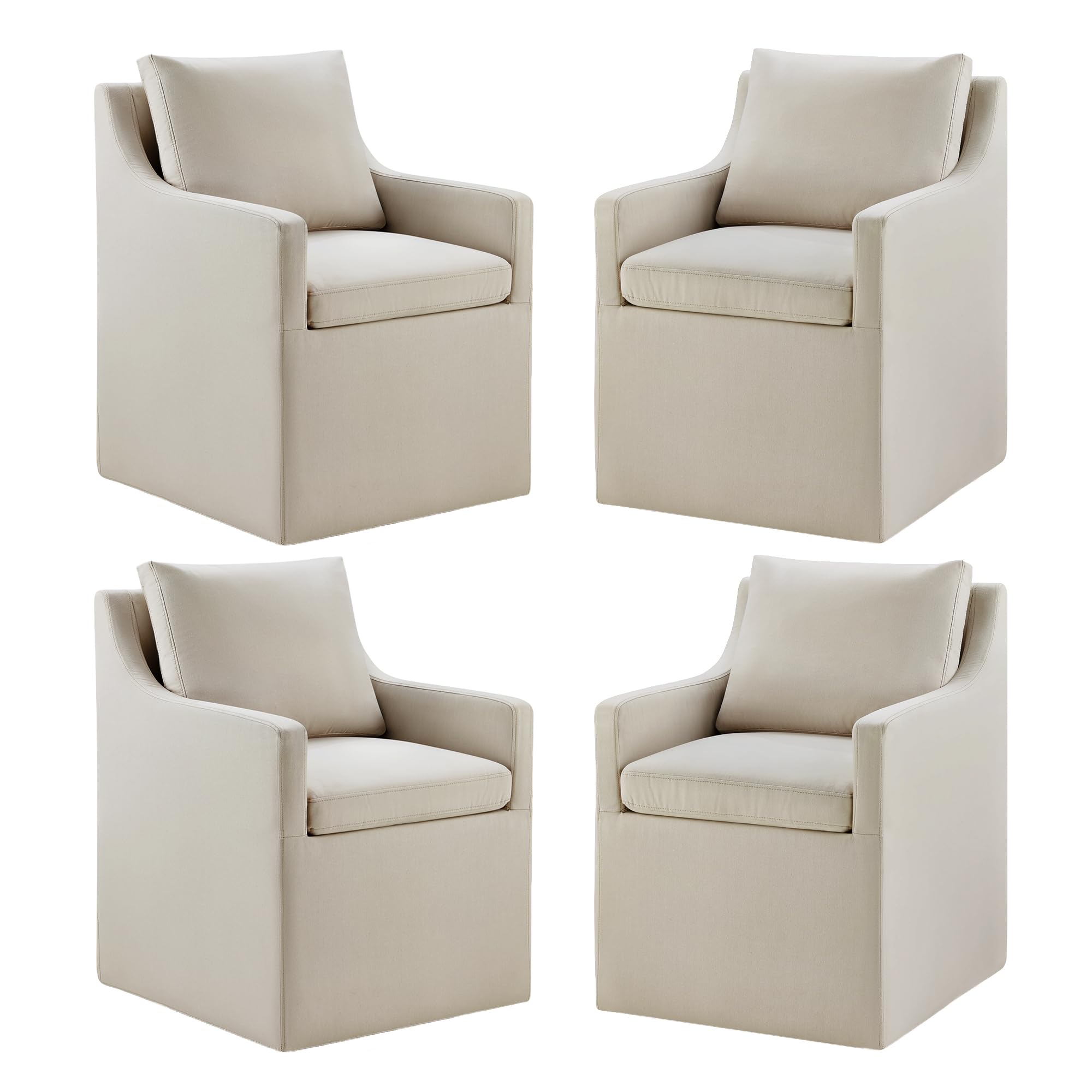 **SEE NOTES** KISLOT Upholstered Dining Chair with Casters Washable ...