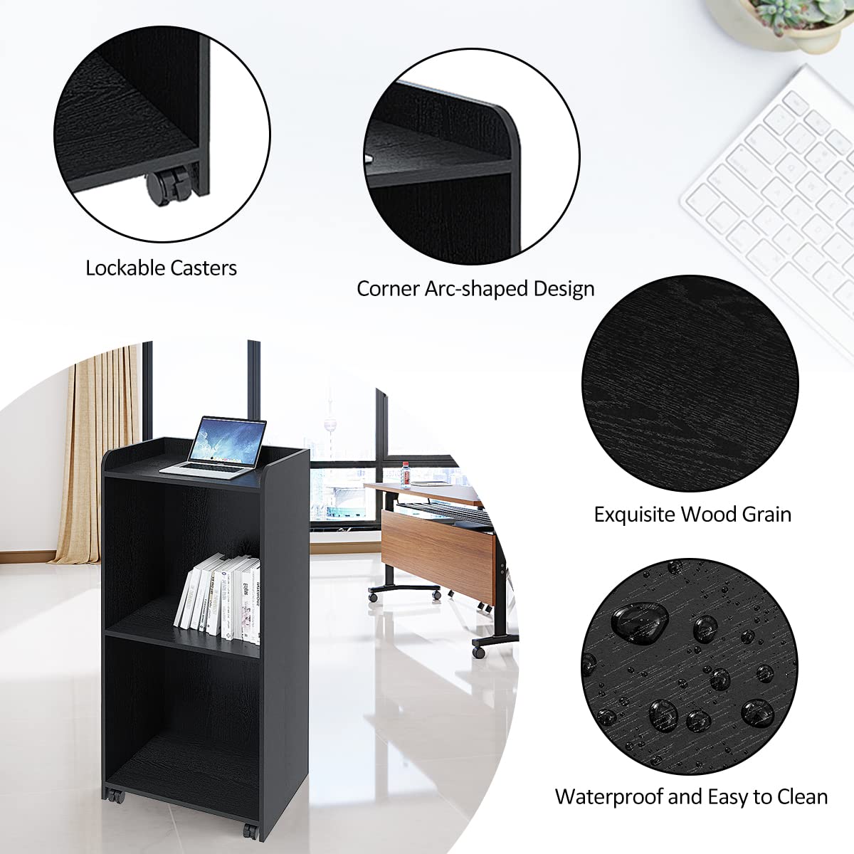 Mua Panana Podium Stand - Hostess Stand with Wheels, Portable Podium ...