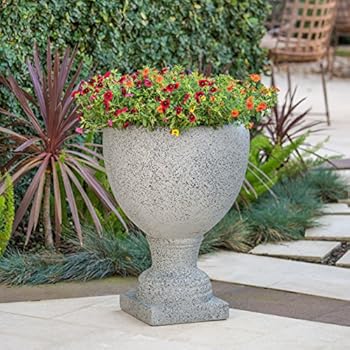 Amazon.com : Solid Rock Stoneworks Round Classic Stone Garden Planter ...